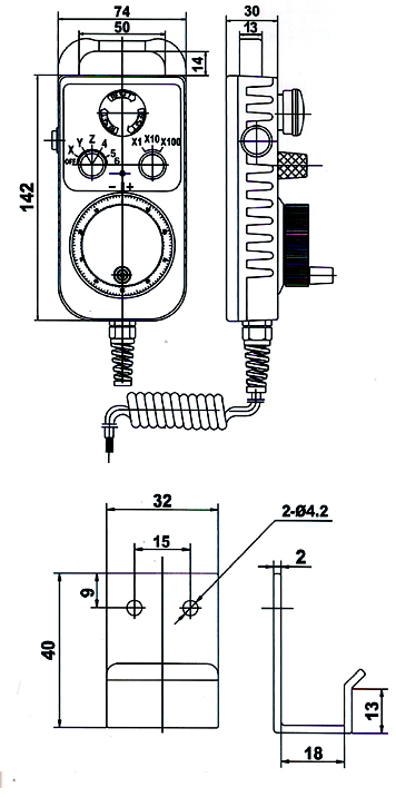 YUMO ISMM1474-001-100B-5L MPG Manual Pulse Generator with Emergency ...