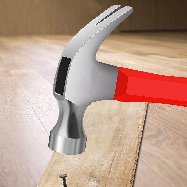 Steel Handled Claw Hammer Head Household Safety Nail Pulling Hammer HA ...