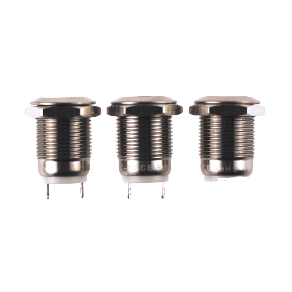 ABS12S series stainless steel 12mm flat type metal push button switch ...