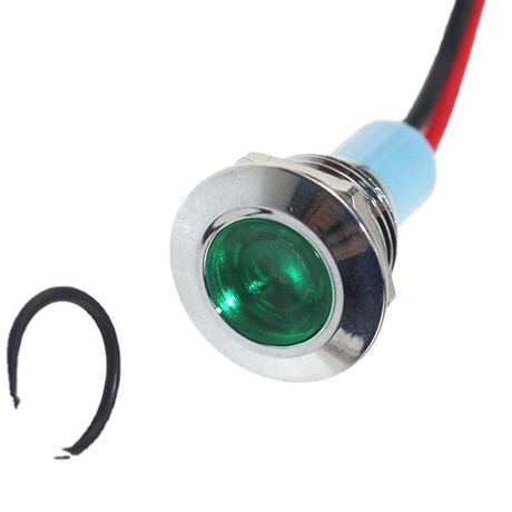 12mm waterproof blue LED stainless steel indicator light push button ...