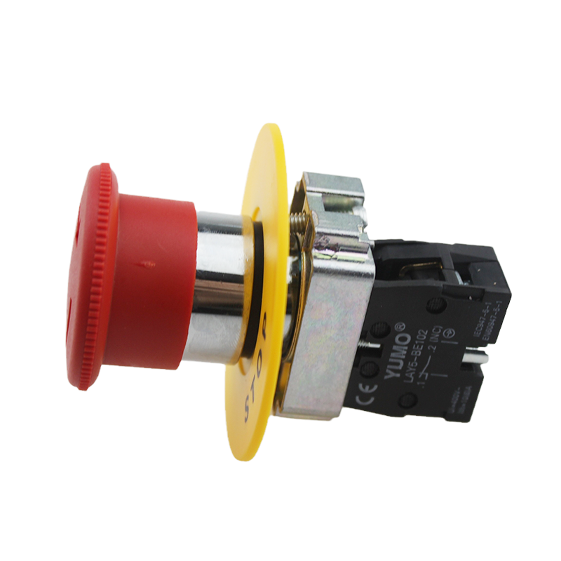 Red Mushroom Head Push Button Switch With Scram Plate LAY5-BS542 , China cotrol box push button ...