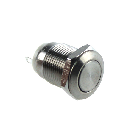 ABS12S series stainless steel 12mm flat type metal push button switch ...