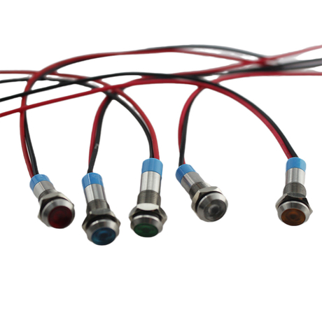 6mm Latching Led Illuminated Stainless Steel Signal Lamp DC12V Small ...