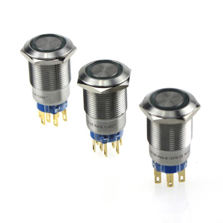 Hot sale ABS19S-P22-E 19mm IP67 Momentary 3-250VDC/AC metal push button ...